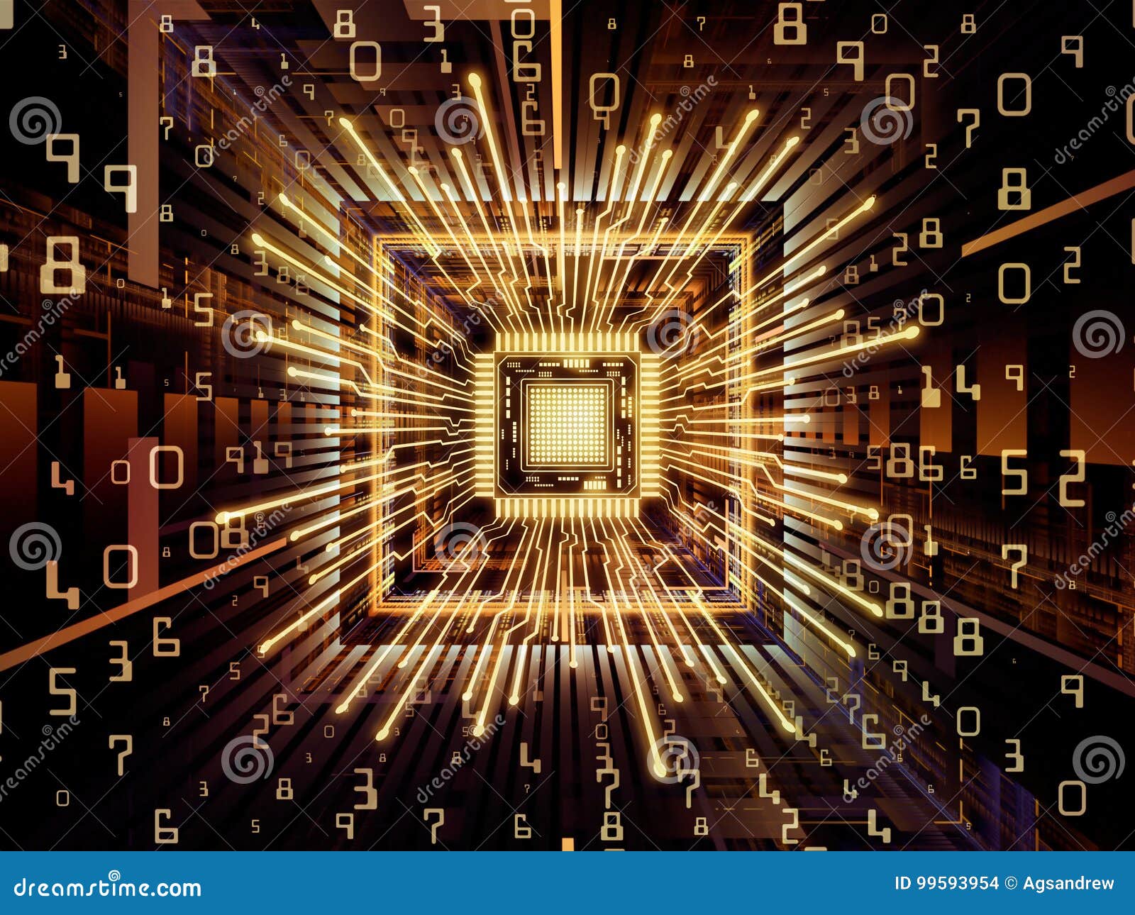 Conceptual Computer CPU stock illustration. Illustration of backdrop ...