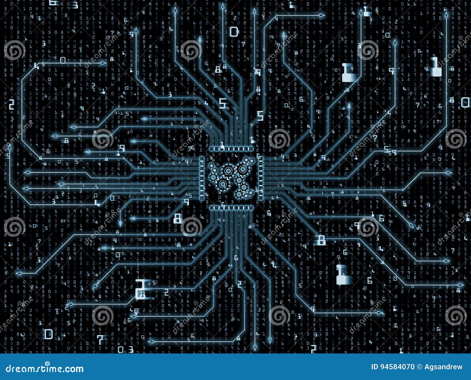 Conceptual CPU Realm stock illustration. Illustration of development ...