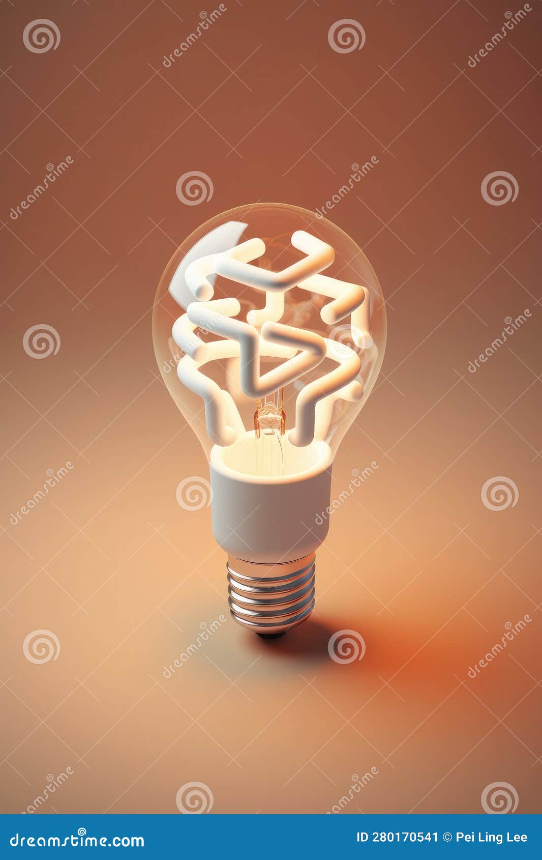 Conceptual Creative Think Process Still Life with Light Bulb Maze ...
