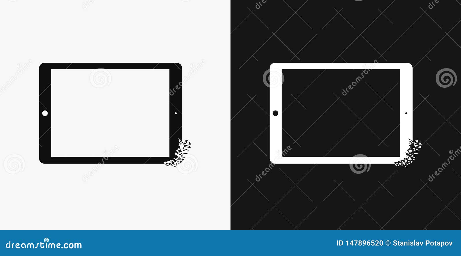 Conceptual Crumbling Tablet Pc Icon Stock Vector - Illustration of ...
