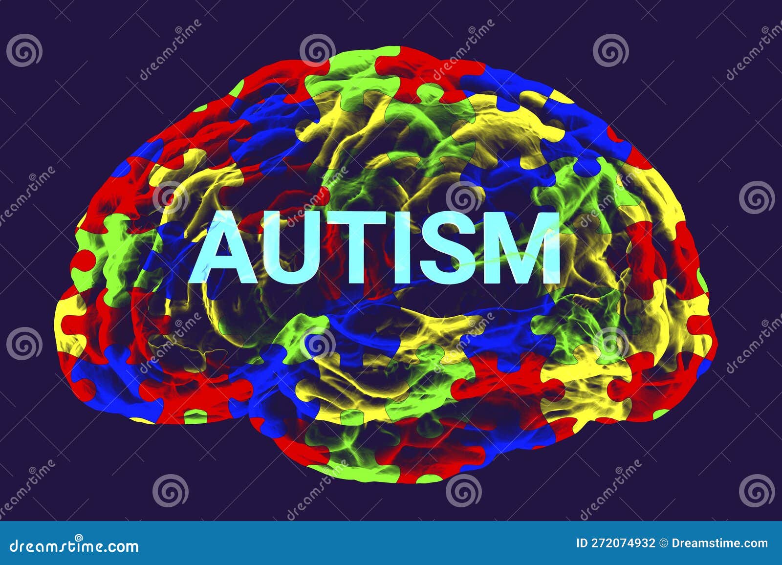 A Conceptual 3D Illustration Featuring the Text Autism Inside the ...