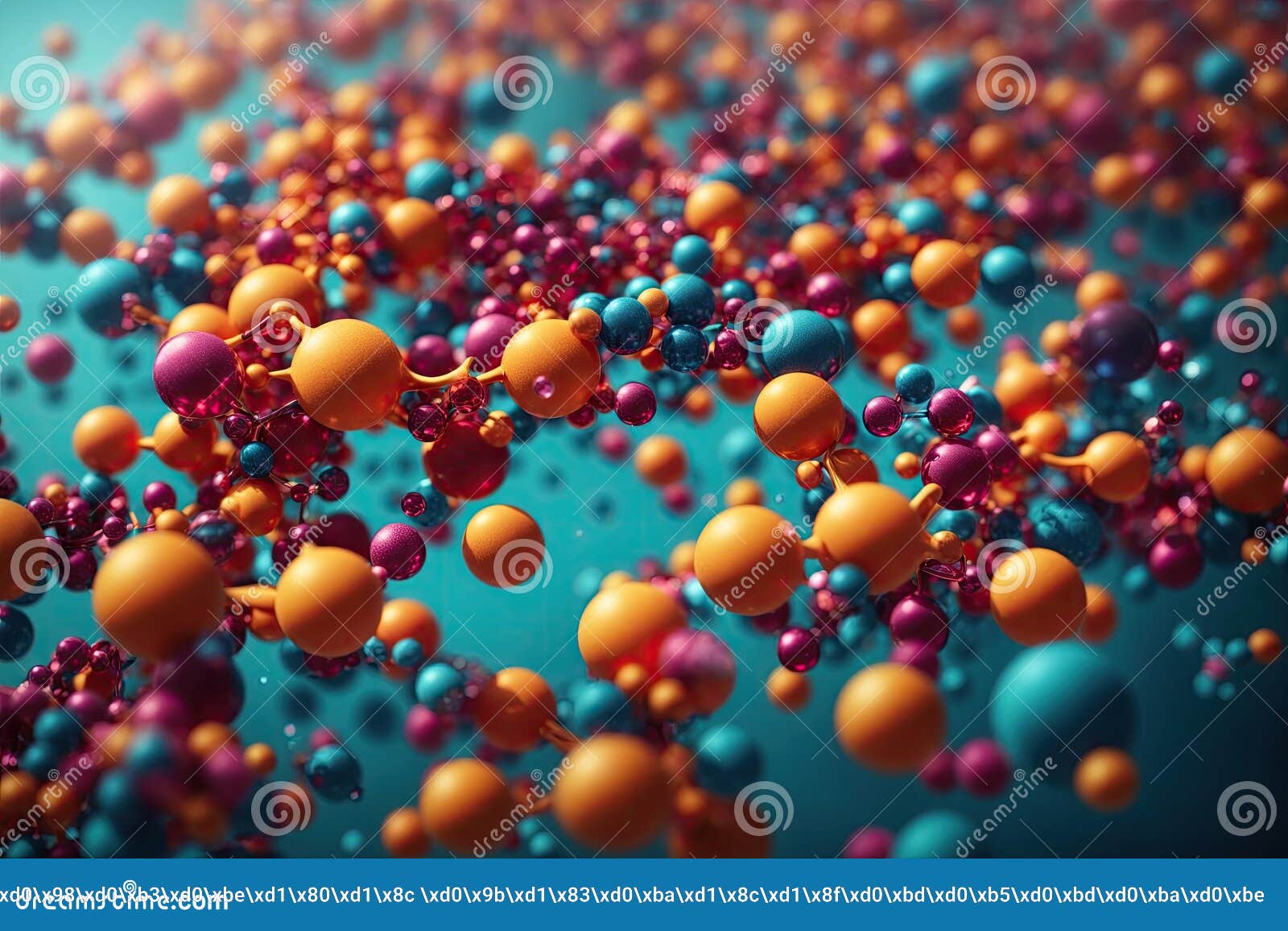 Conceptual 3D Illustration of Molecules in Motion. Ai Generative Stock ...