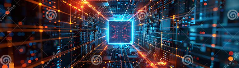 81 Conceptual 3D Render of Advanced Quantum Computer Technology Stock ...