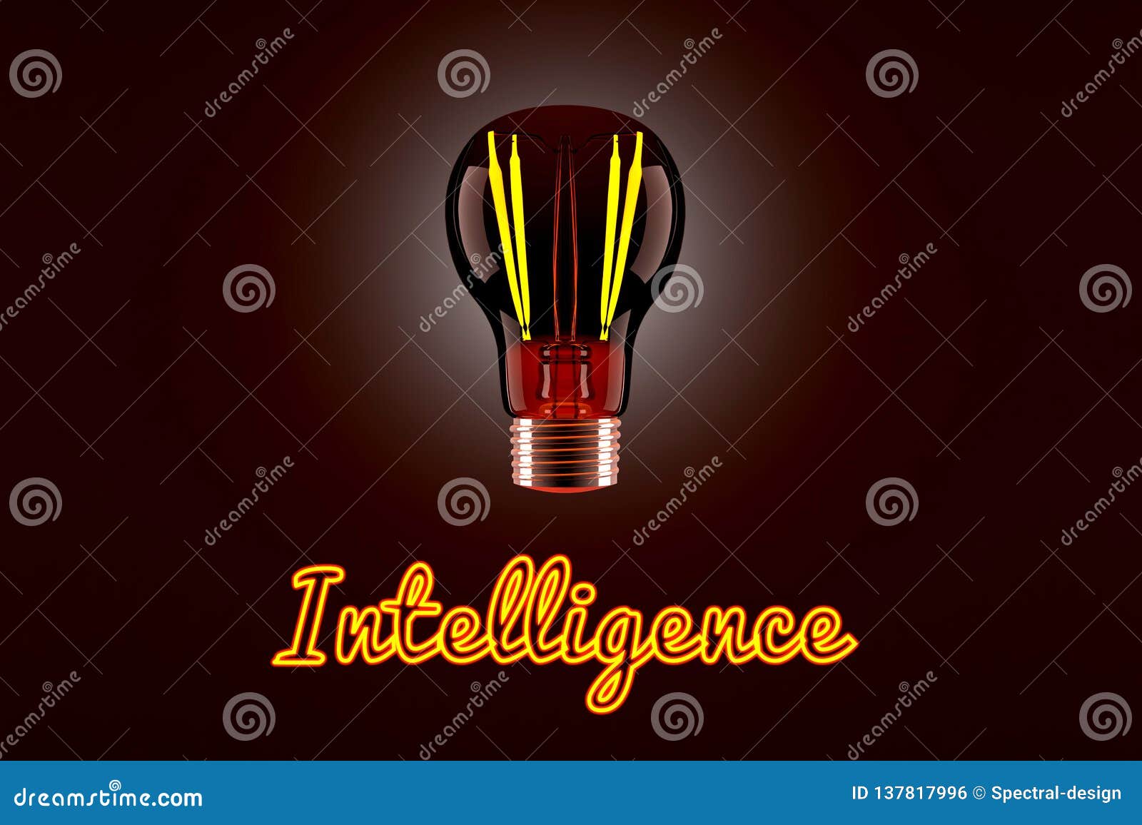 Light Bulb and Intelligence Stock Illustration - Illustration of ...