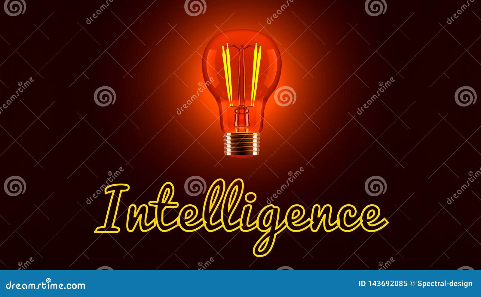 Light Bulb and Intelligence Stock Illustration - Illustration of ...