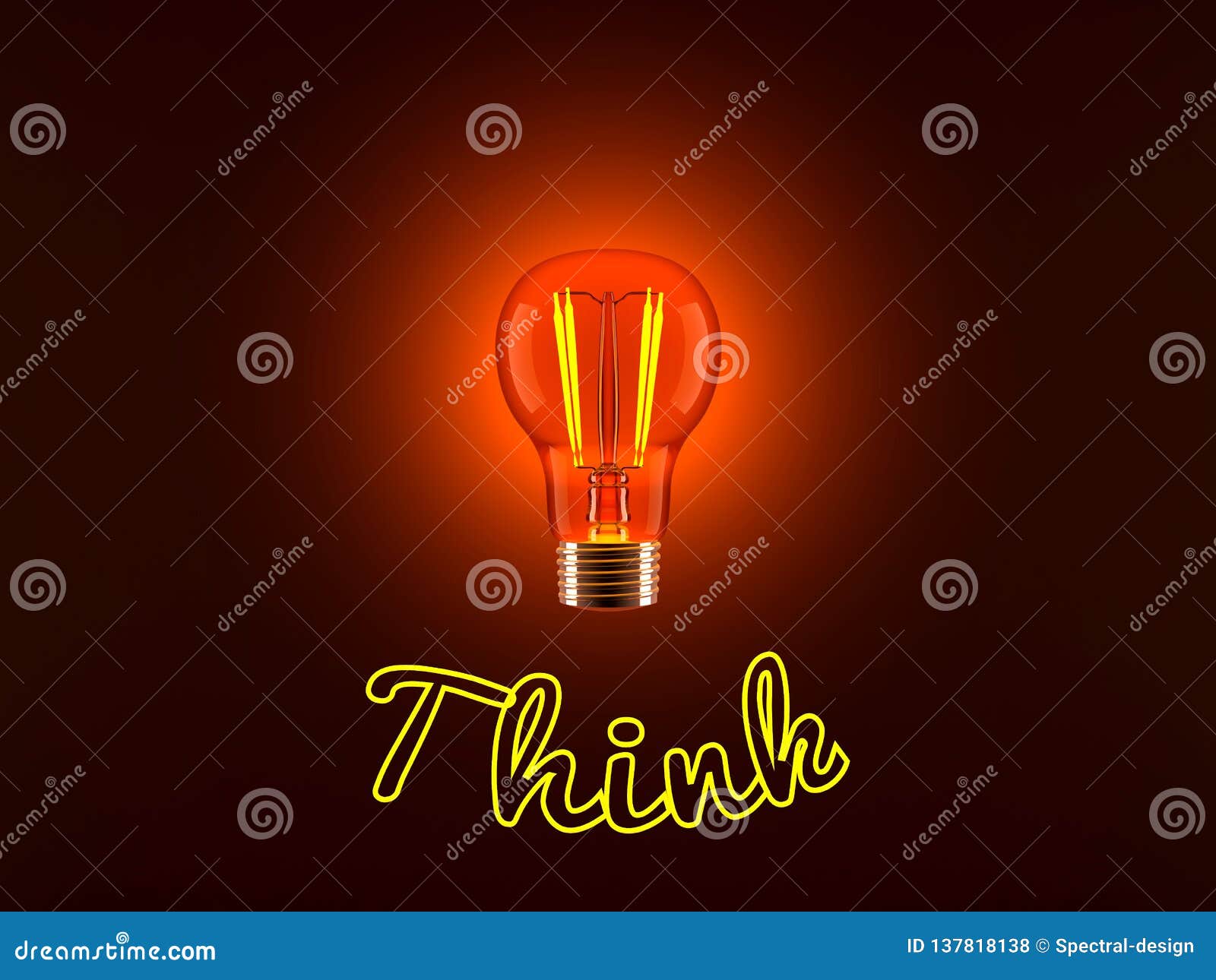 Light Bulb and Think stock illustration. Illustration of inspiration ...
