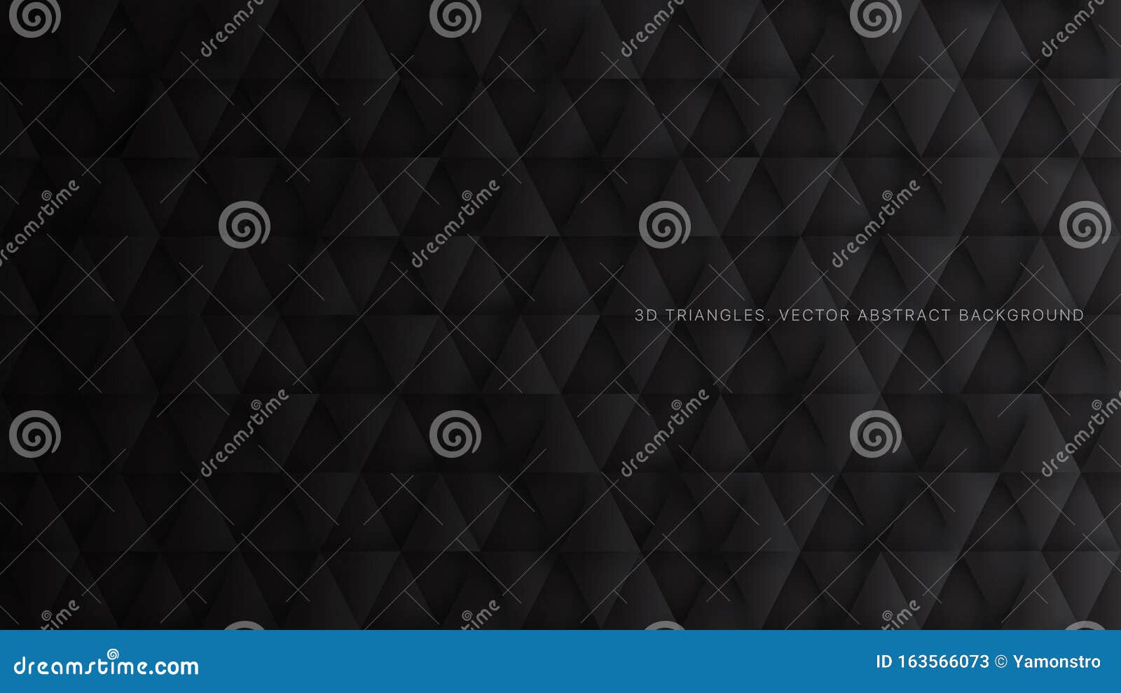 Conceptual 3D Vector Triangles Pattern Technological Black Abstract ...