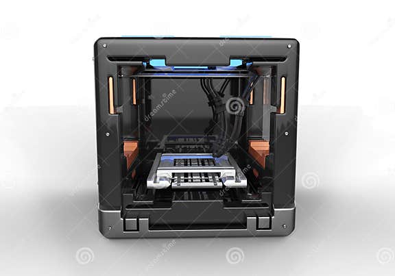 Conceptual Design of 3d Printer with Clipping Path Stock Illustration ...