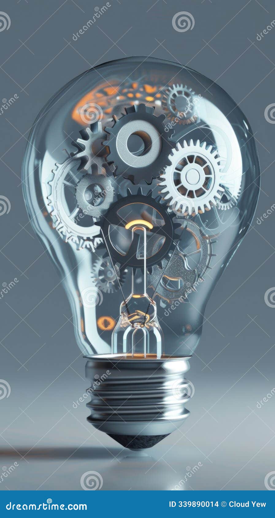 Conceptual Design of Success Shown As a Lightbulb with Gears Inside ...