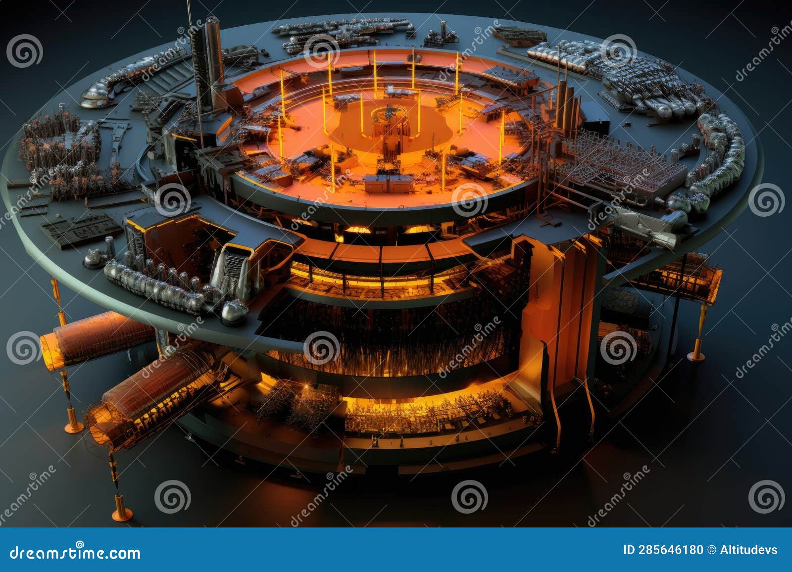 Conceptual Diagram of Nuclear Battery Structure Stock Photo - Image of ...
