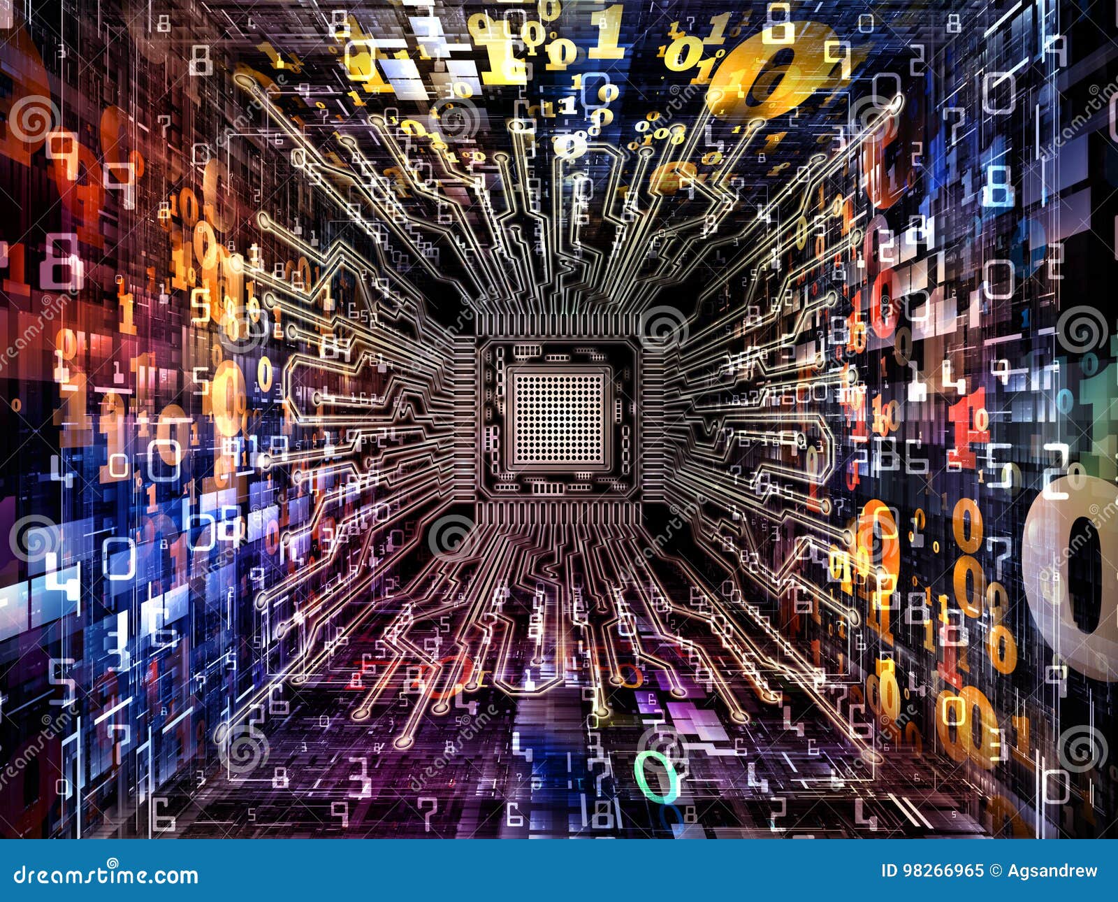 Conceptual Digital Processor Stock Illustration - Illustration of ...