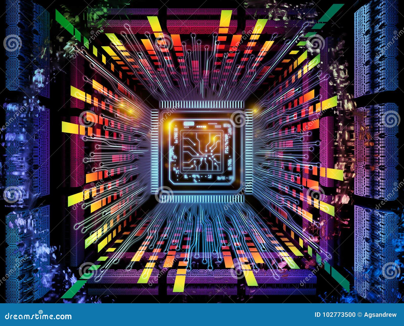 Conceptual Digital Processor Stock Illustration - Illustration of ...