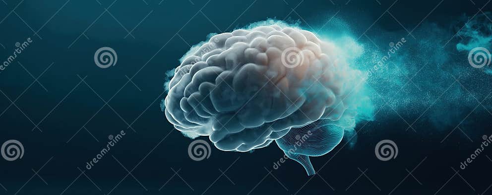 Conceptual Digital Image of Human Brain Dissolving into a Cluster of ...