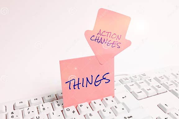 Conceptual Display Action Changes Things. Word Written on Doing ...