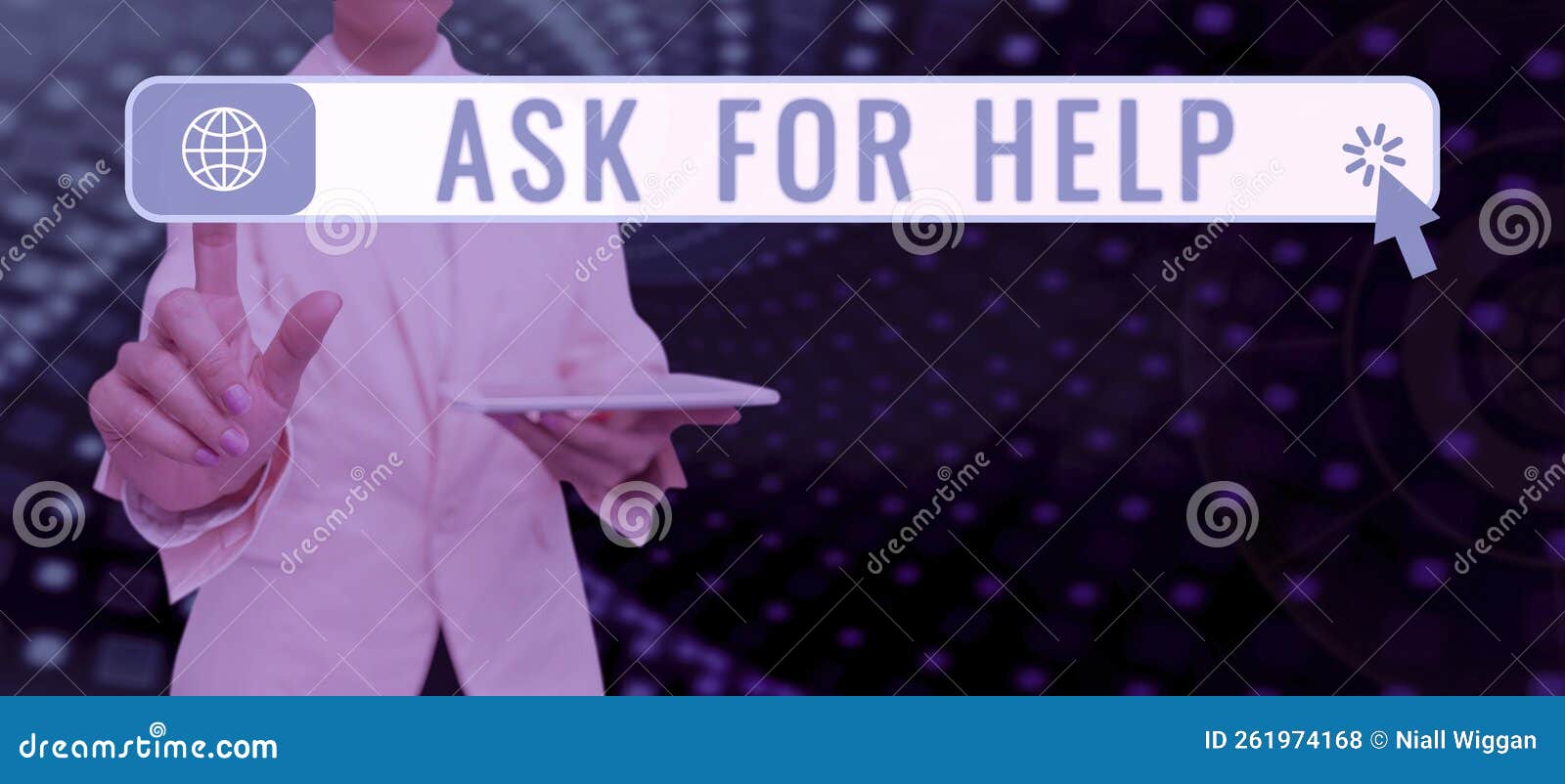 Conceptual Display Ask for Help. Word for Request To Support Assistance ...