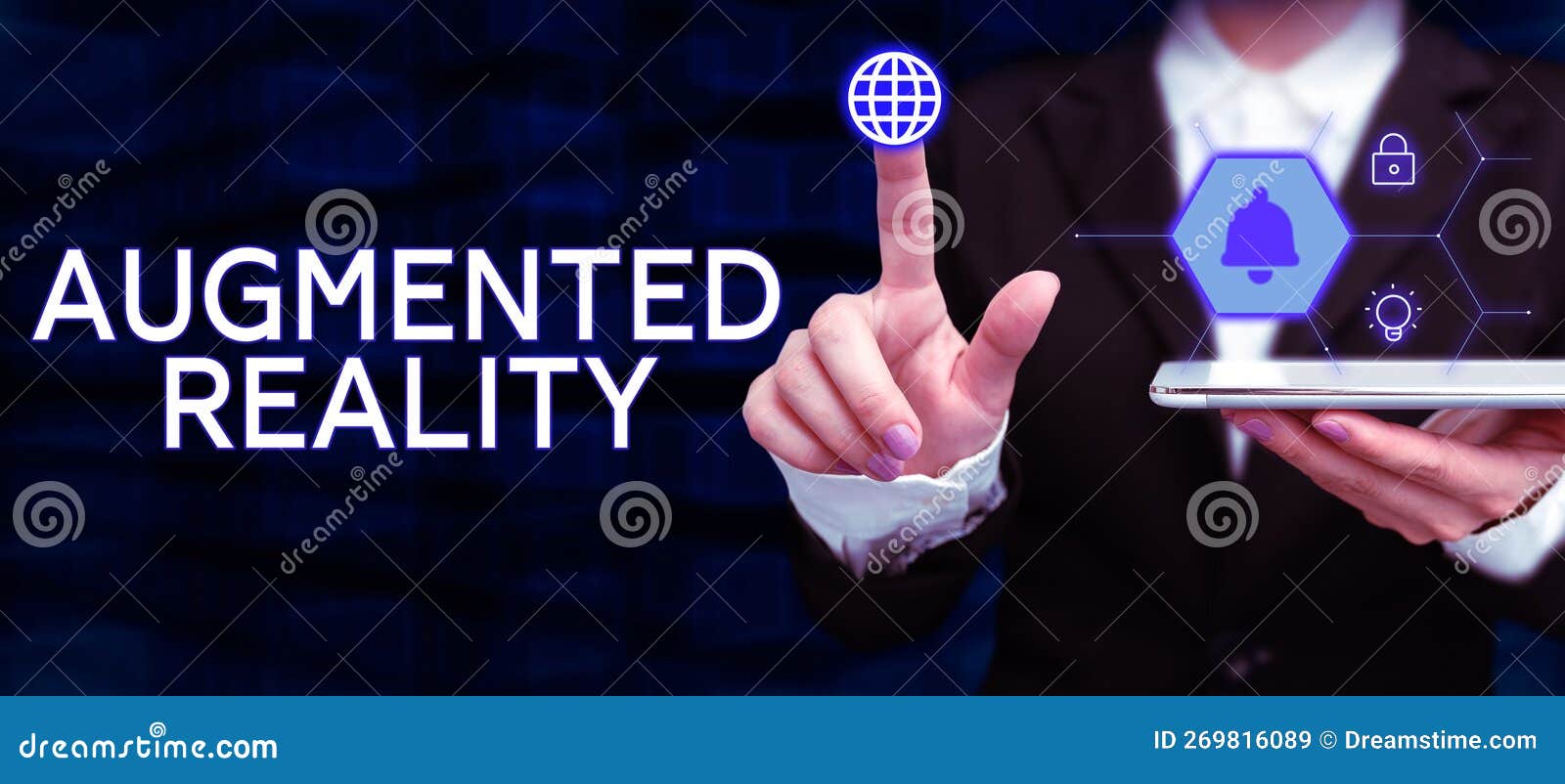 Conceptual Display Augmented Reality. Business Showcase Technology that ...