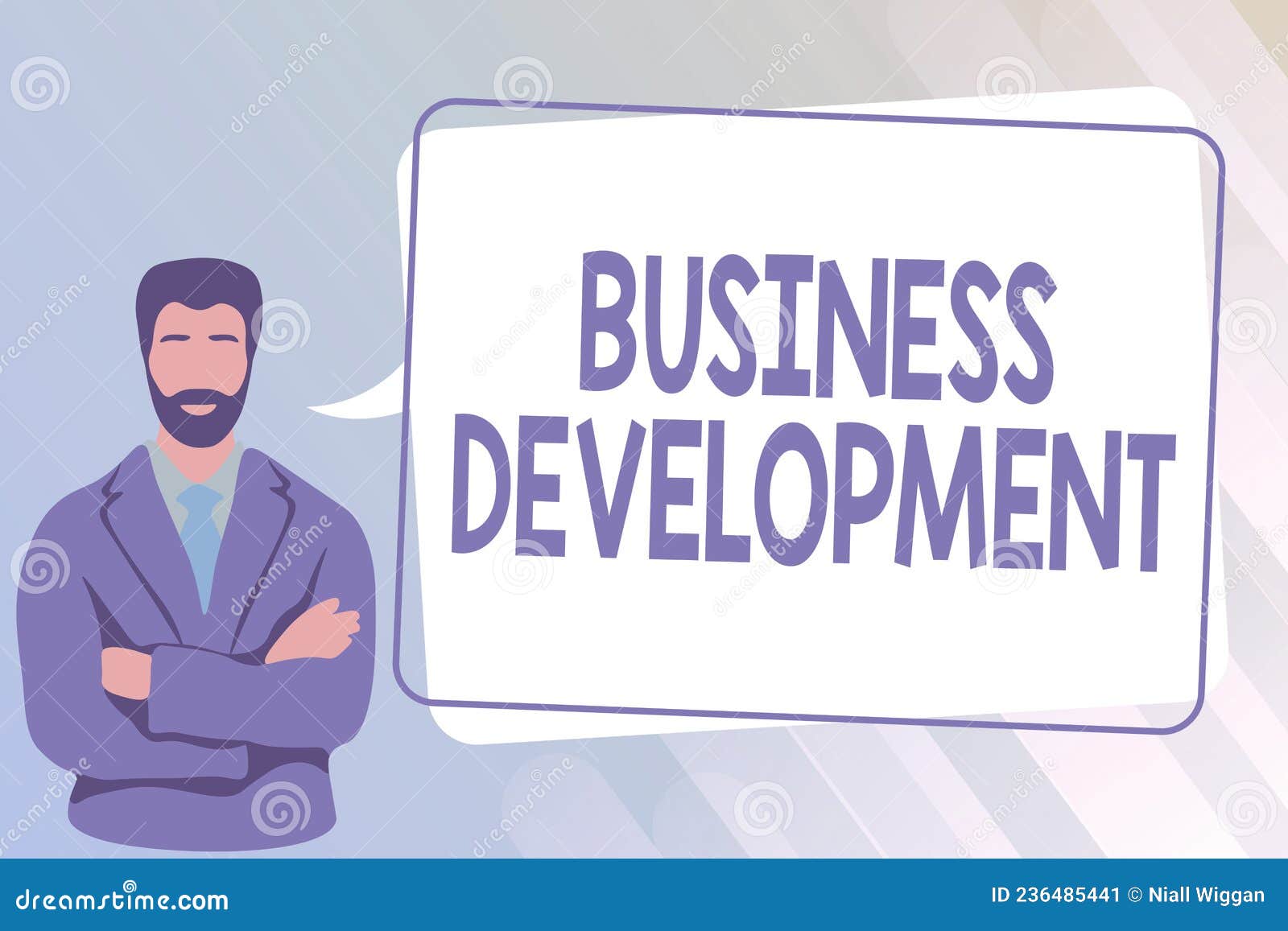 Conceptual Display Business Development. Business Approach Implement ...