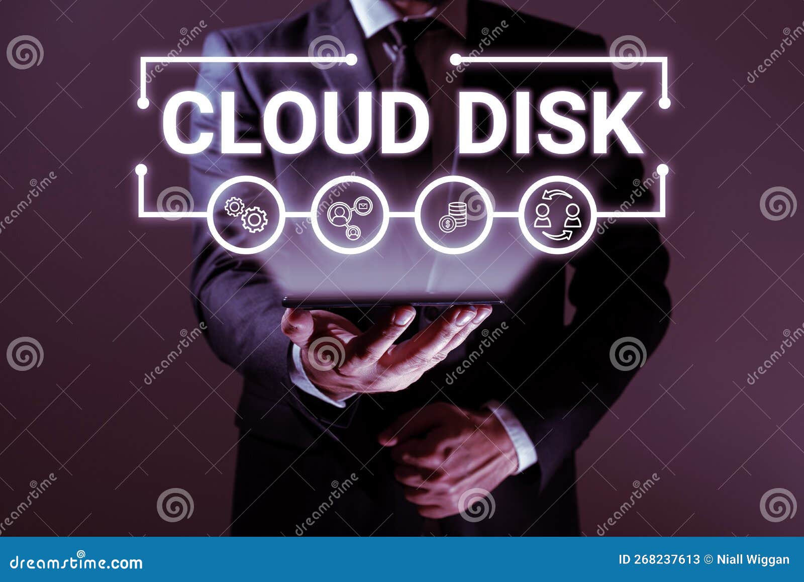 Conceptual Display Cloud Disk. Word Written on Web Base Service that ...