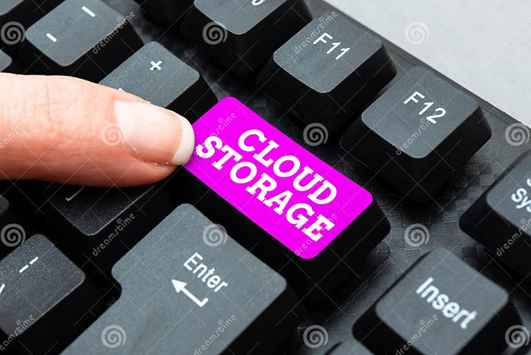 Conceptual Display Cloud Storage. Word for Computing Connect Devices To ...