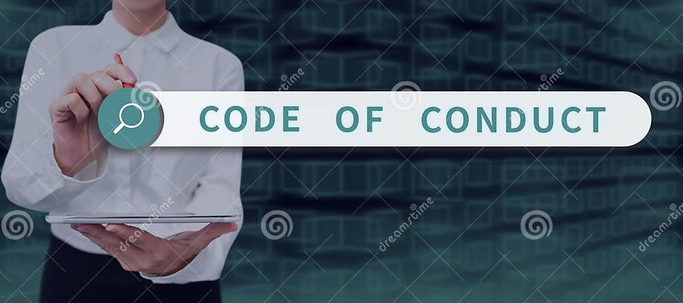 Conceptual Display Code of Conduct. Conceptual Photo Ethics Rules Moral ...
