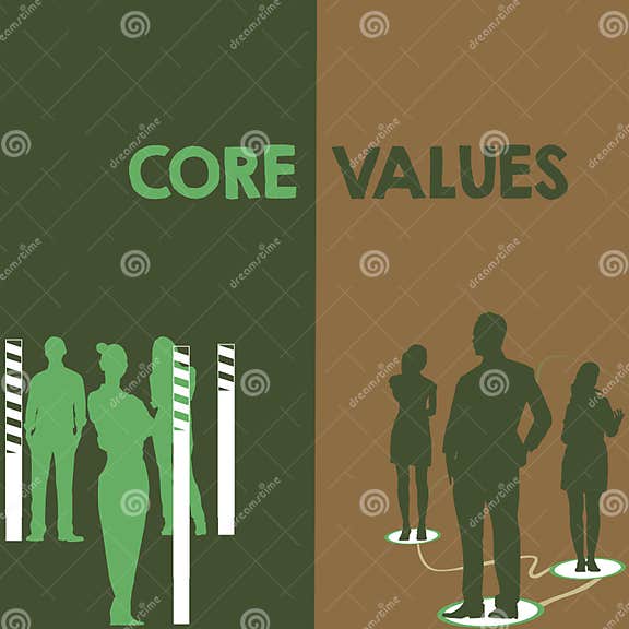 Conceptual Display Core Values. Business Idea Principles Which Guide ...