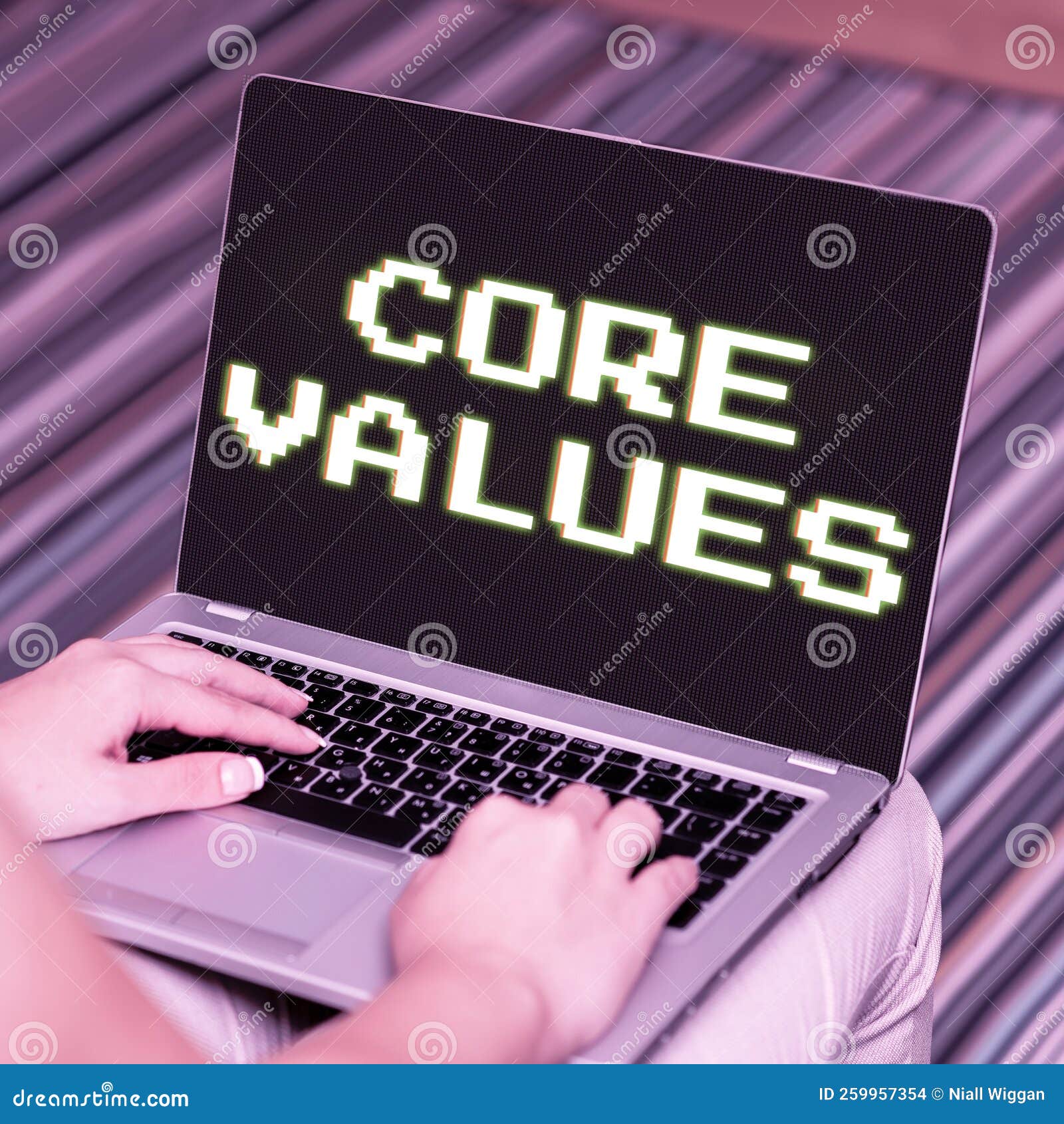 Writing Displaying Text Core Values Business Idea Principles Which Guide And Determine What Is