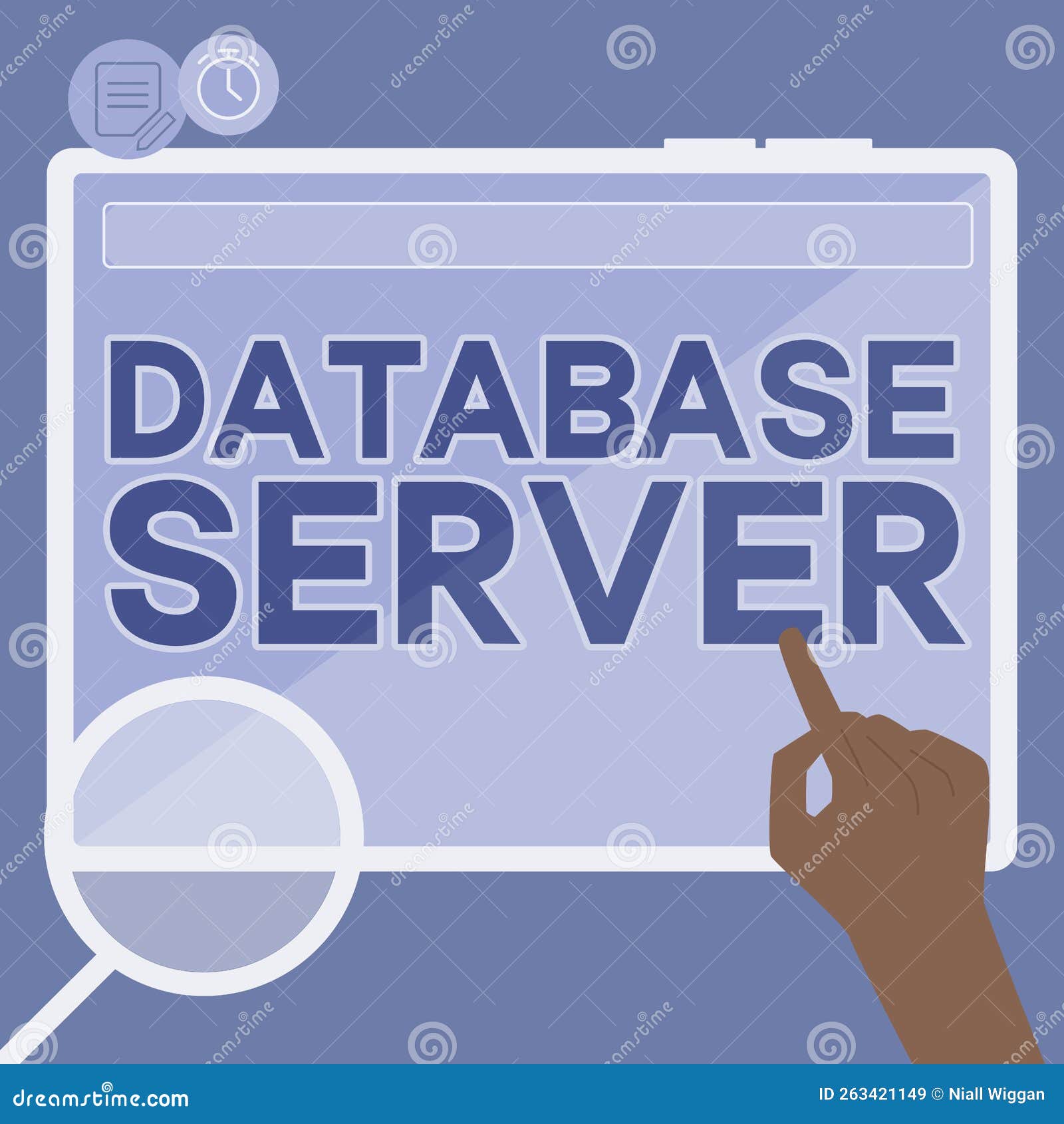 Text Caption Presenting Database Server. Business Overview Uses a Database Application that ...
