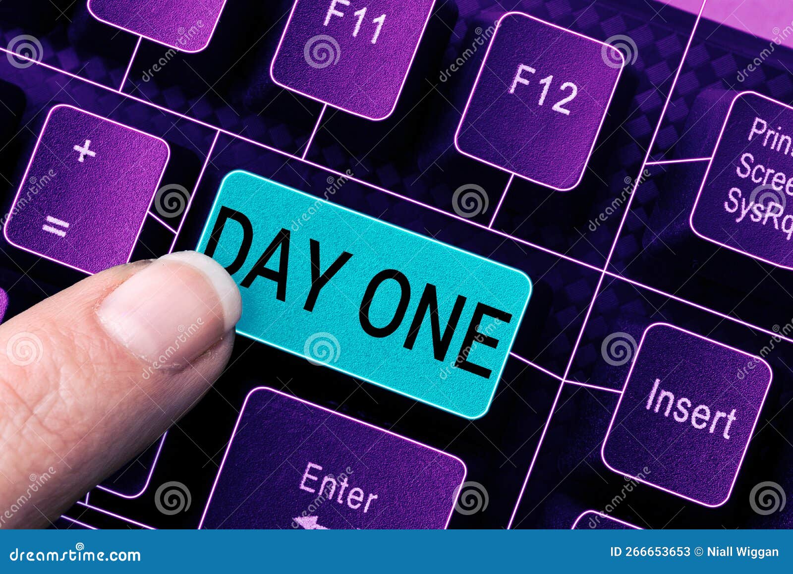 Conceptual Display Day One. Business Idea Start Moment First Step ...