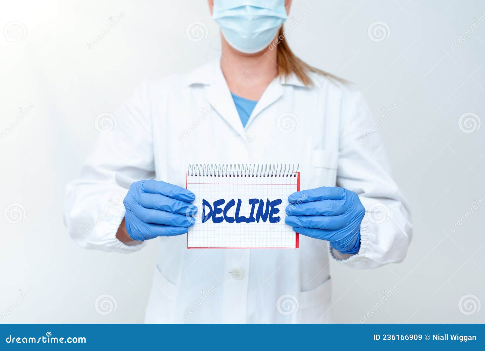 Text Sign Showing Decline. Word Written on Become Smaller Fewer less Decrease Politely Refuse ...