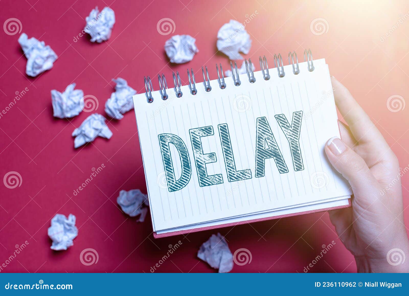 Sign Displaying Delay. Conceptual Photo Unplanned Deferment of a ...