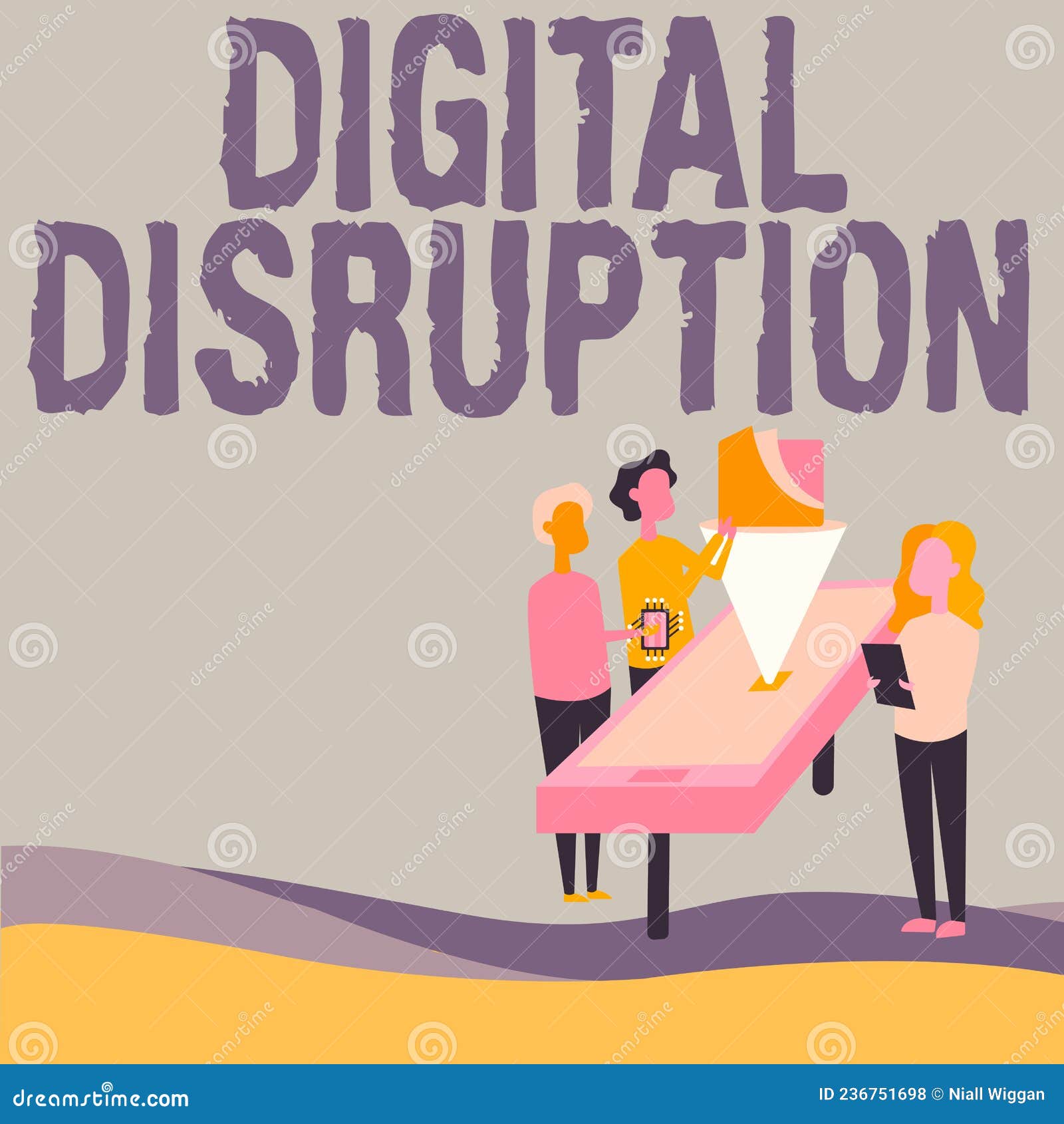Conceptual Display Digital Disruption. Word for Changes that Affect ...