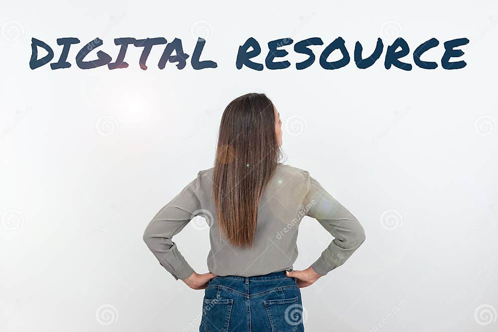 Writing Displaying Text Digital Resource. Business Approach Content that Distributed Digitally ...