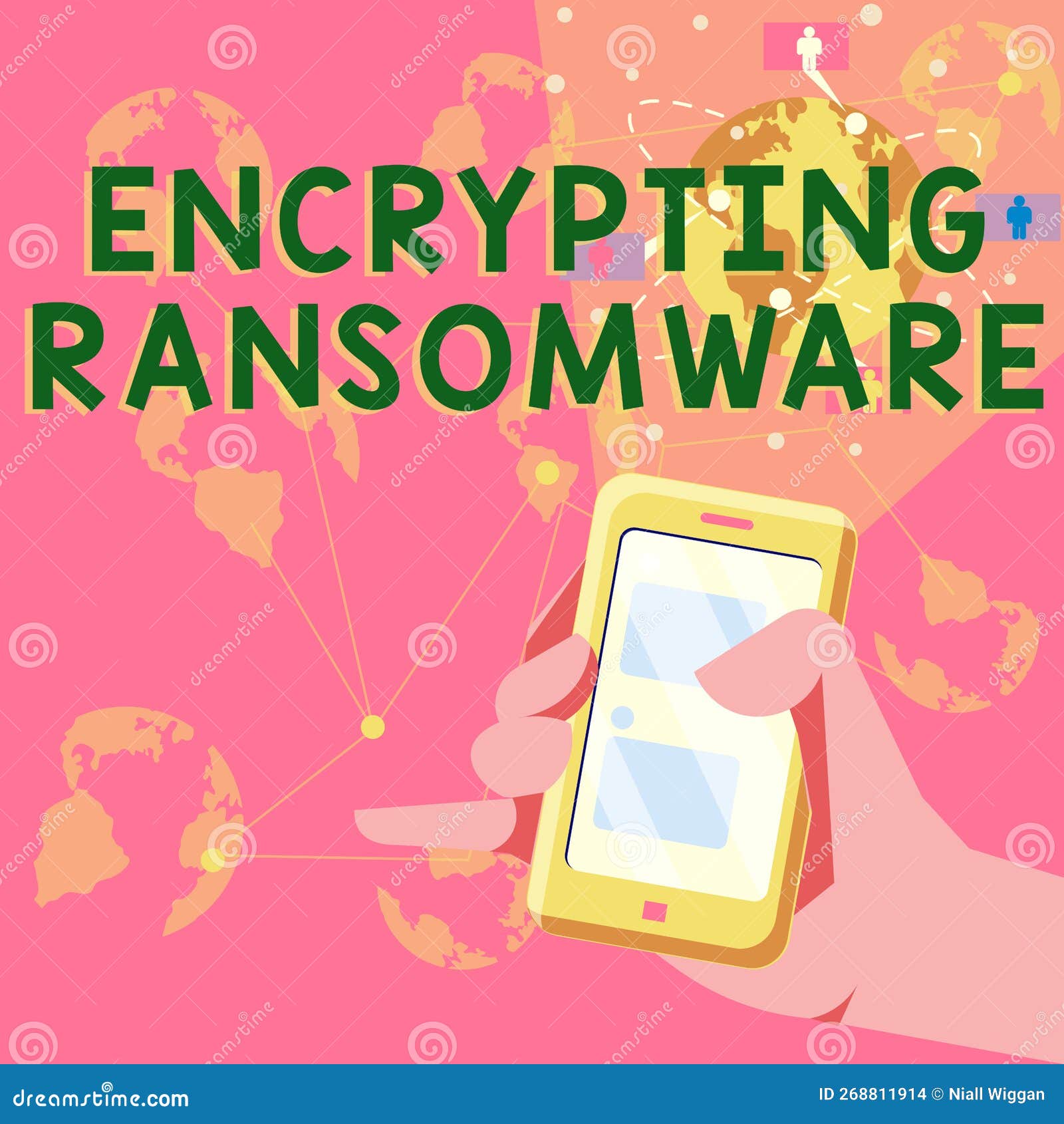 Conceptual Display Encrypting Ransomware. Internet Concept Protect ...