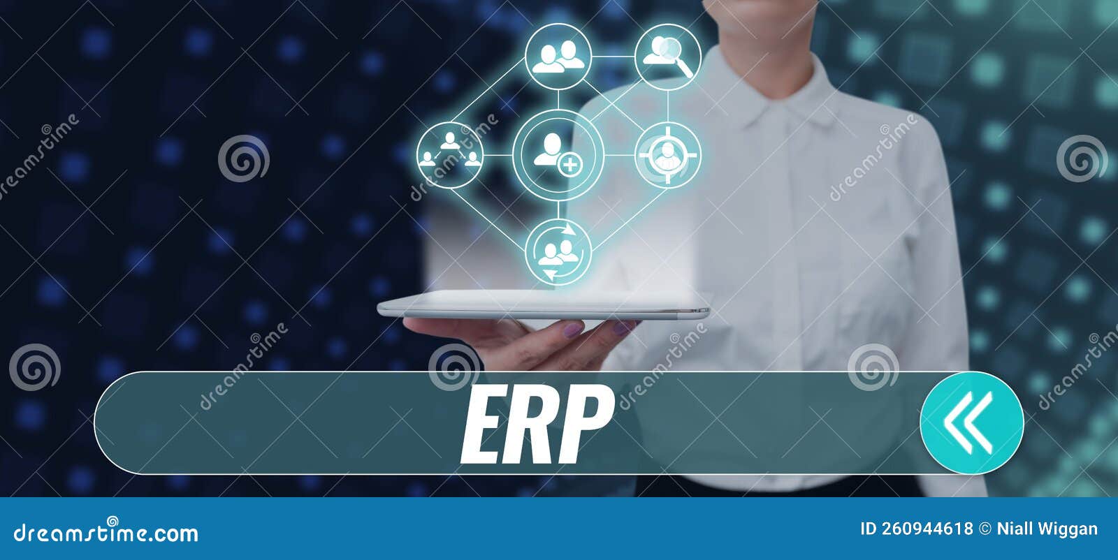 Conceptual Display Erp. Internet Concept Enterprise Resource Planning ...
