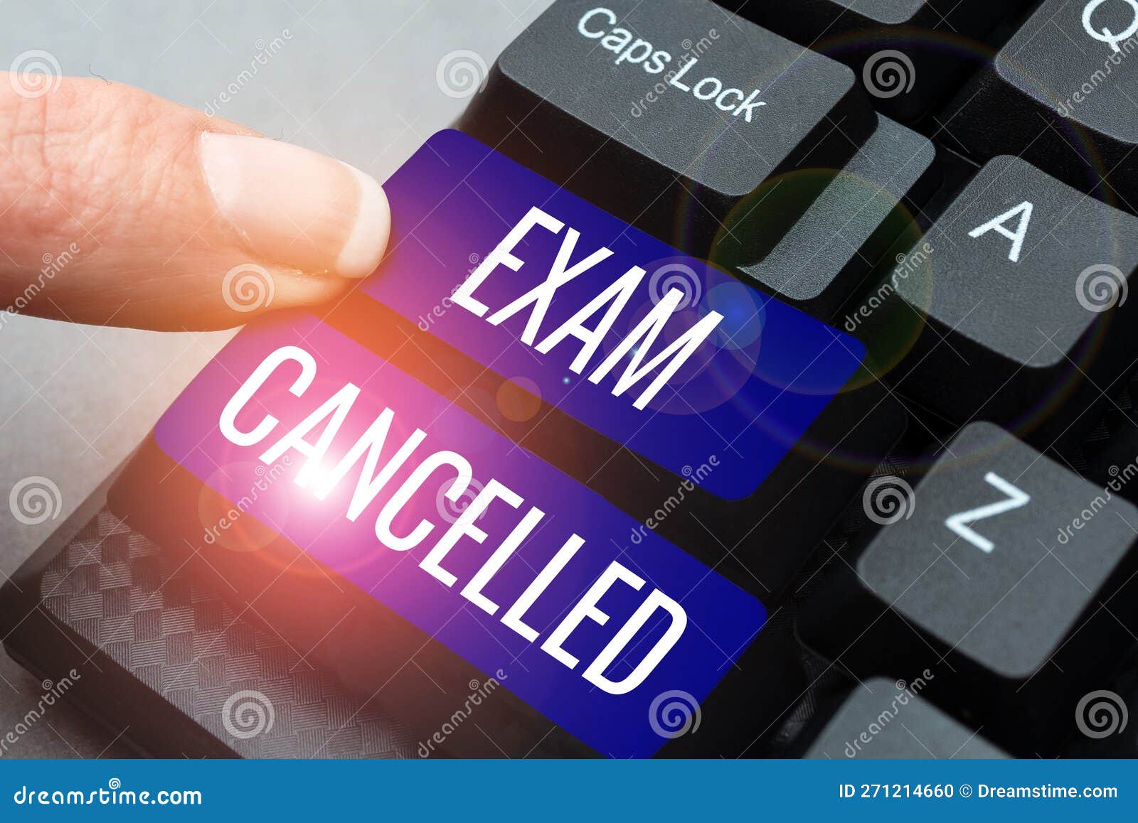 Conceptual Display Exam Cancelled. Internet Concept the Precise ...
