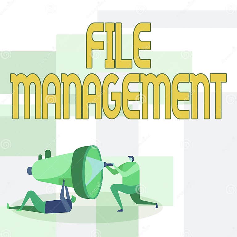 Hand Writing Sign File Management. Business Idea Computer Program that Provides User Interface ...