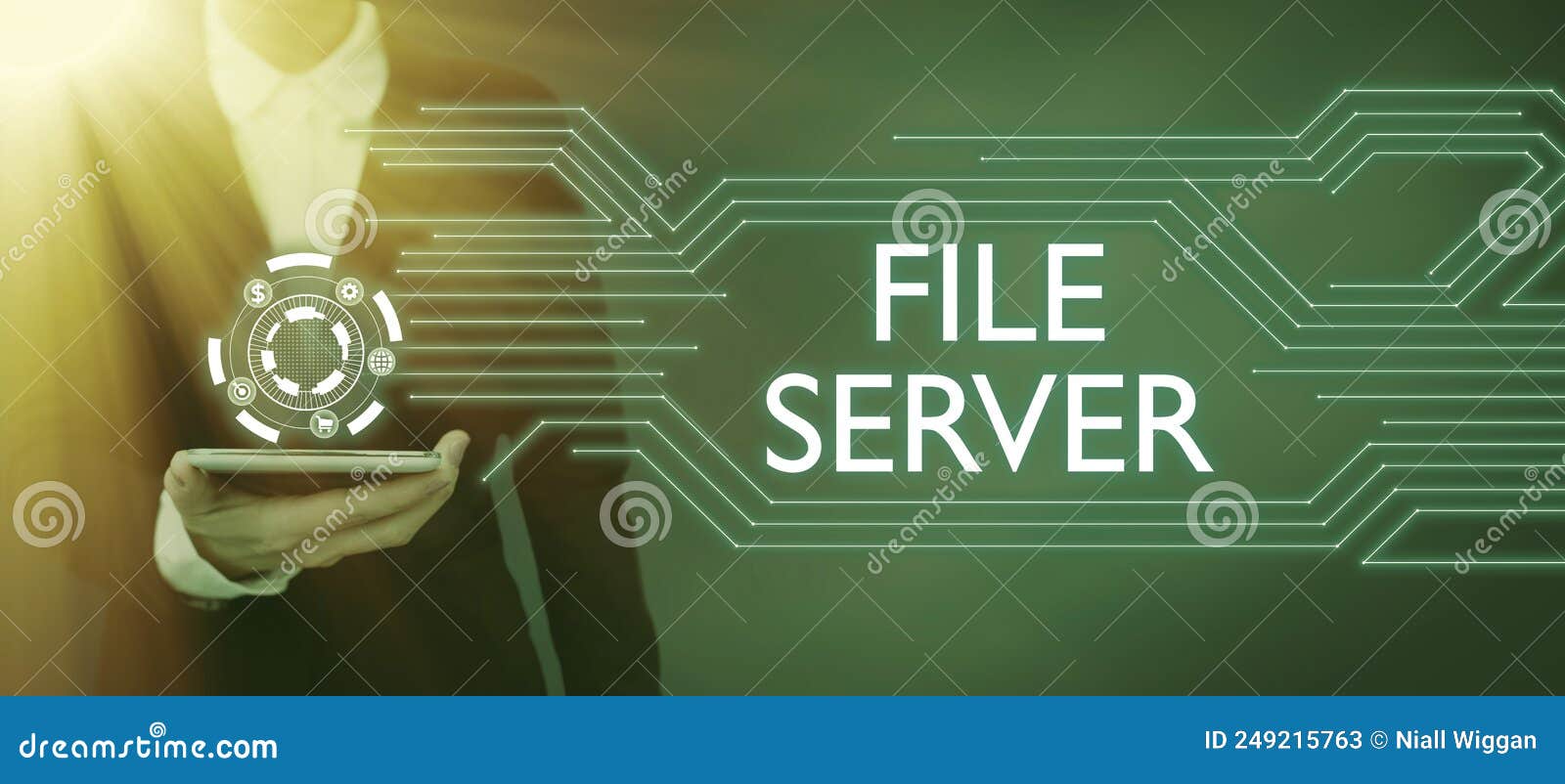 Conceptual Display File Server. Business Idea Device Which Controls Access To Separately Stored ...