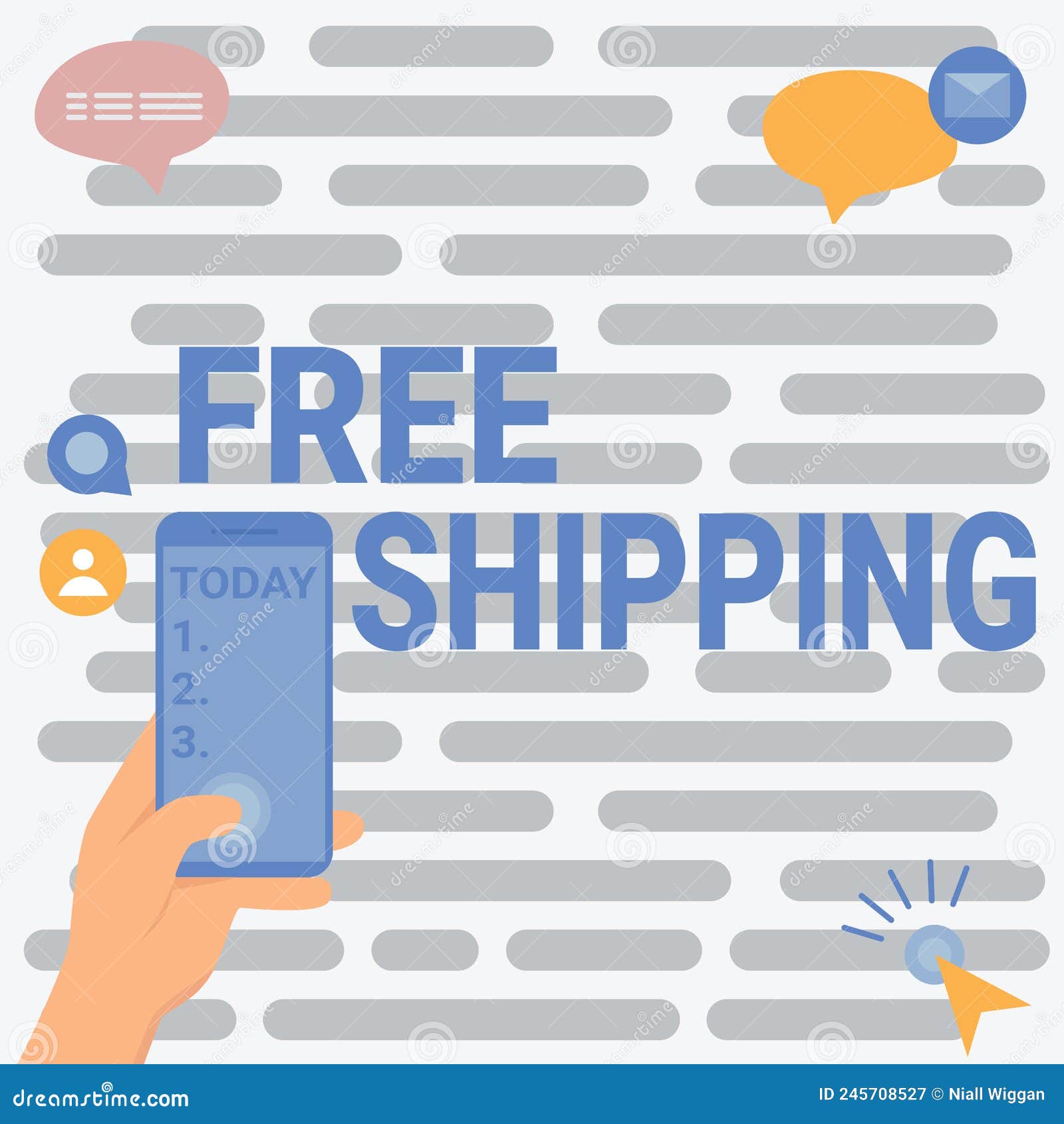 Conceptual Display Free Shipping. Word for Freight Cargo Consignment ...