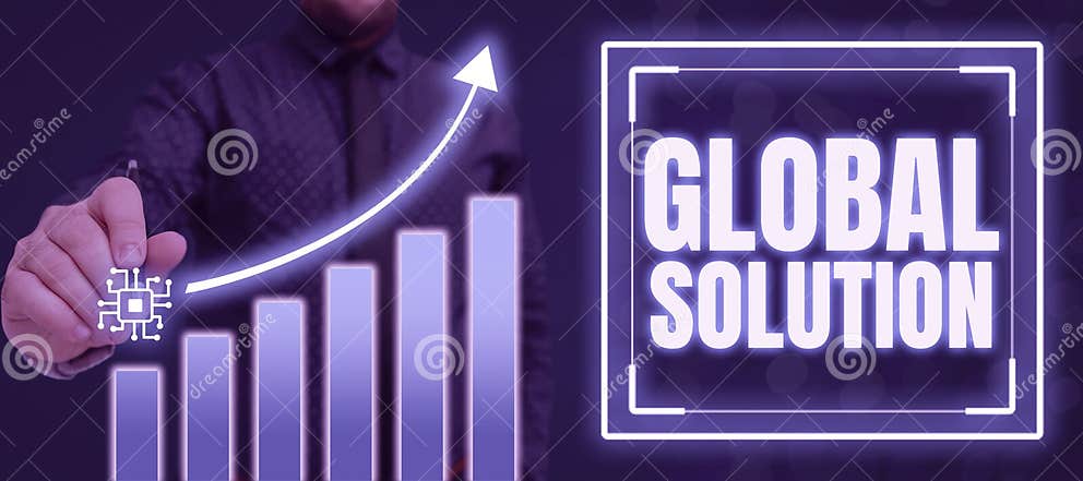 Conceptual Display Global Solution. Internet Concept Dealing with a ...