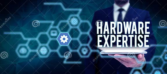 Conceptual Display Hardware Expertise. Word Written on Machines and ...