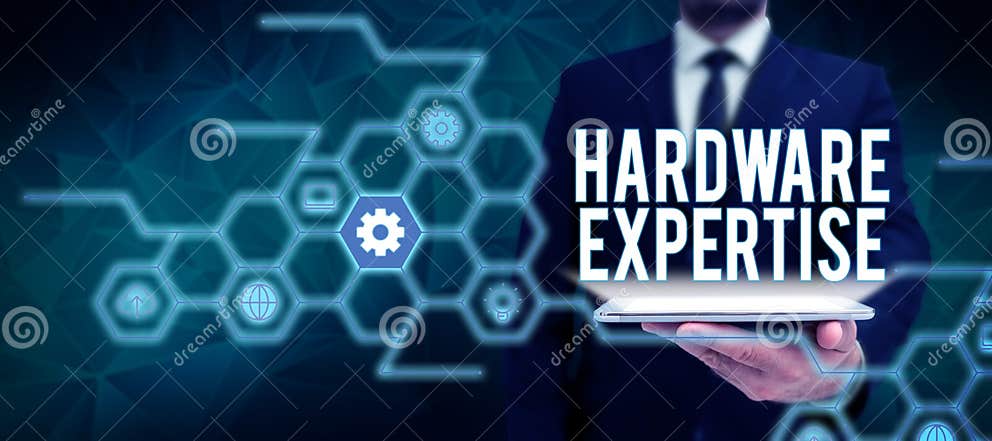 Conceptual Display Hardware Expertise. Word Written on Machines and ...