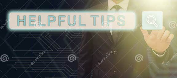 Conceptual Display Helpful Tips. Business Idea Ask an Expert Solutions Hints Consulting Warning ...