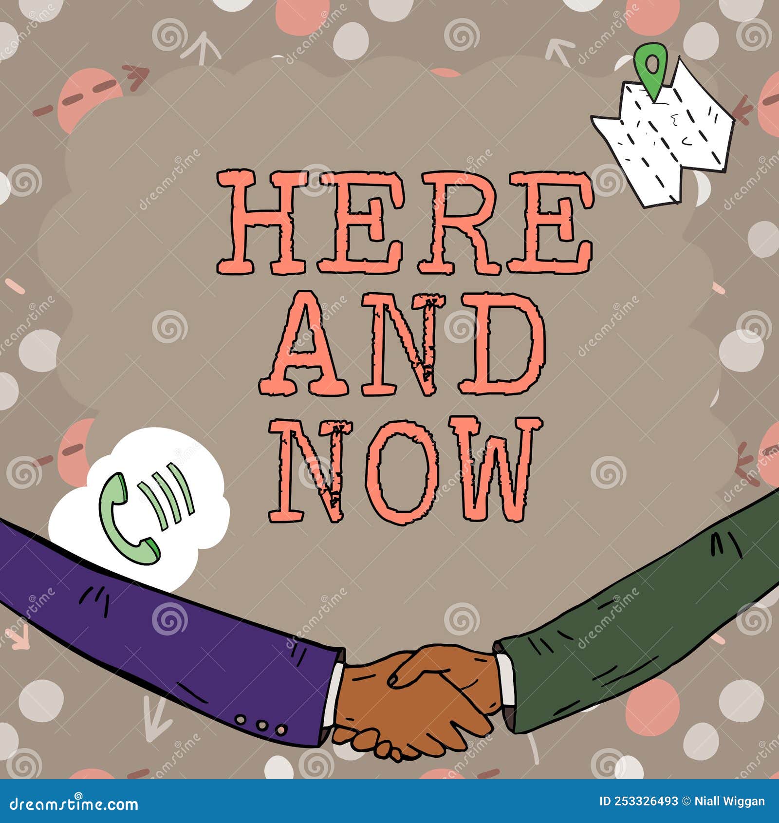 Conceptual Display Here and Now. Internet Concept Present at this Exact ...