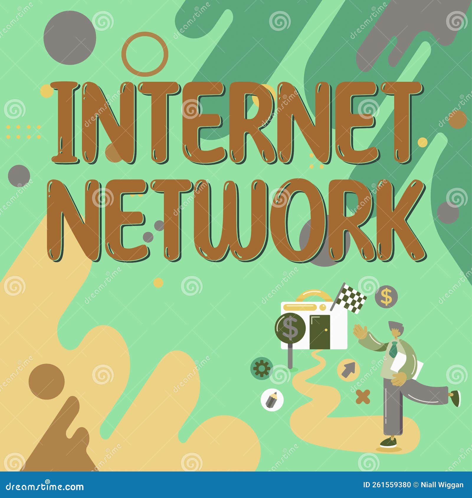Conceptual Display Internet Network. Internet Concept Connects ...