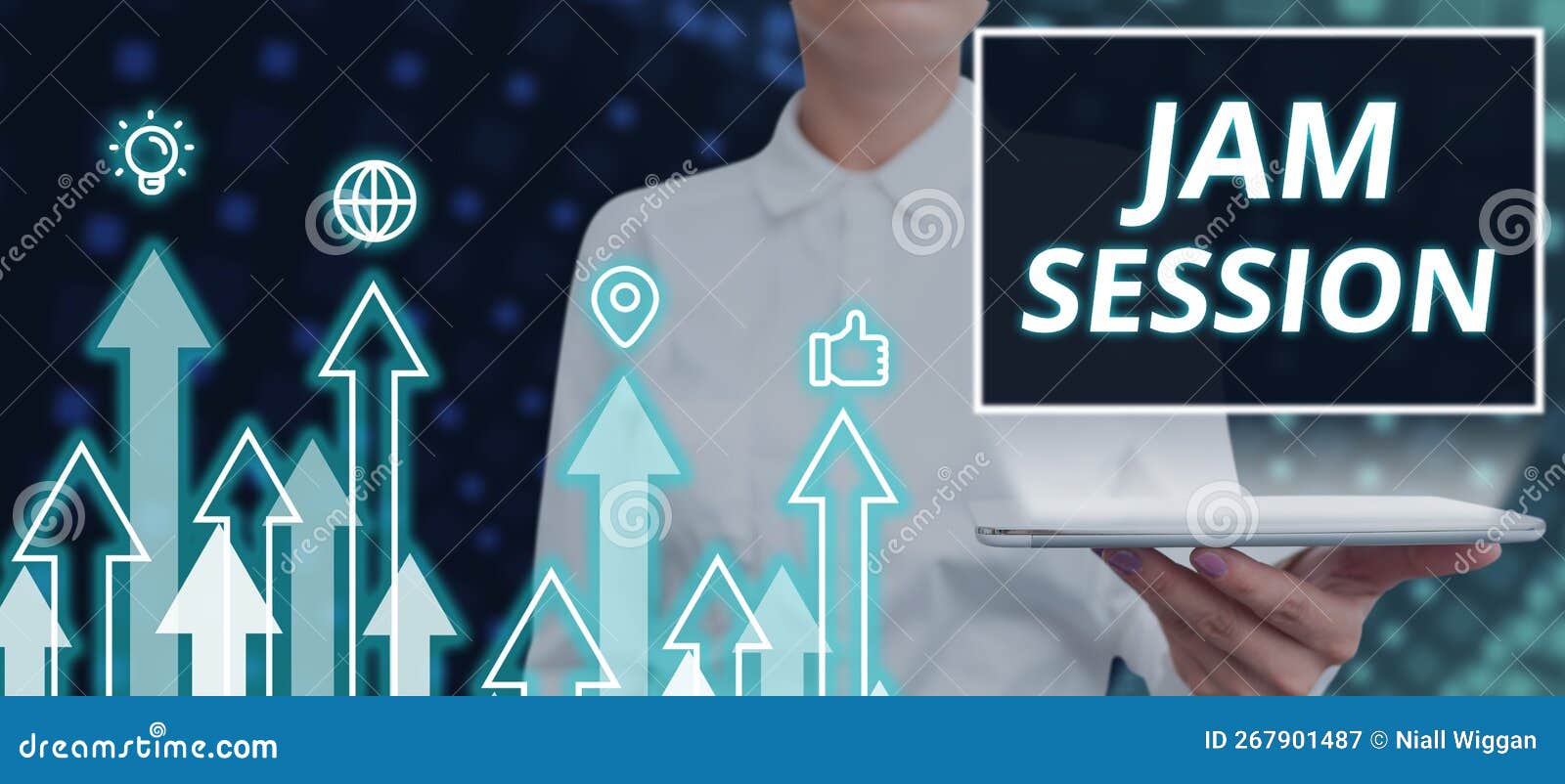 Conceptual Display Jam Session. Word for Impromptu Performance by a ...