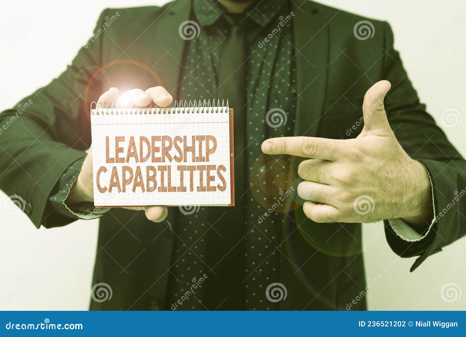 Hand Writing Sign Leadership Capabilities. Business Showcase Set of ...
