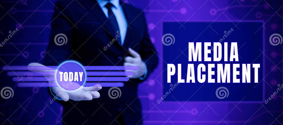 Conceptual Display Media Placement. Word Written on the Method of ...