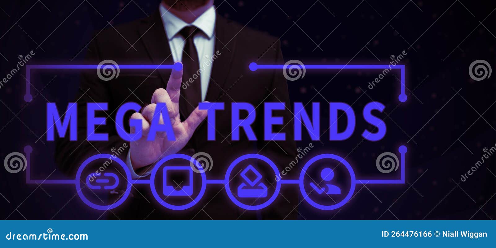 Conceptual Display Mega Trends. Business Overview Powerful Phenomena ...