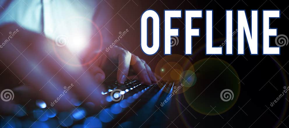 Conceptual Display Offline. Internet Concept Not Having Directly ...