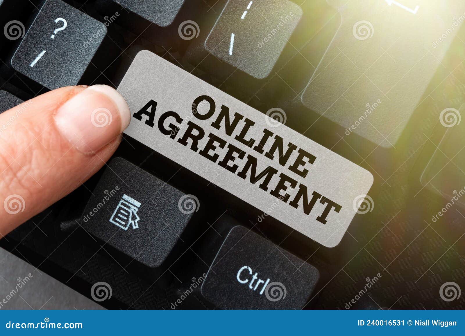 Conceptual Display Online Agreement. Word Written on Contracts that are ...